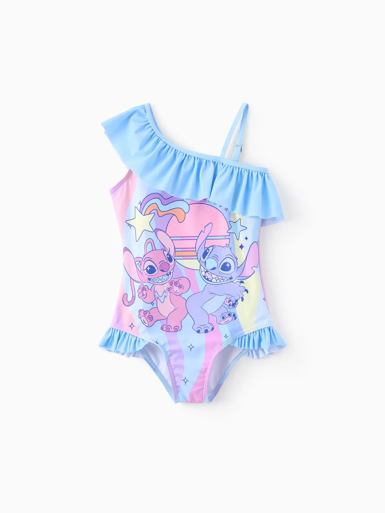 Stitch Off-shoulder Ruffled One-piece Swimsuit (2 Colors) – MELIMELO ...